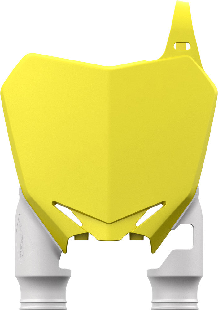 FRONT NUMBER PLATE YELLOW WHITE – Performance Moto Parts